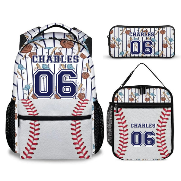 Personalized Name Custom Sports Backpack - Includes Basketball Basebal ...