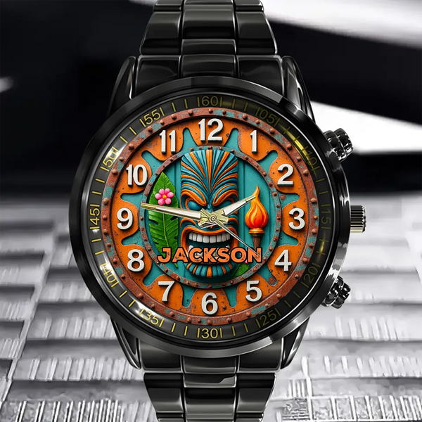 Customized Tropical Tribal Chief Watch - Personalized Name - Exquisite ...
