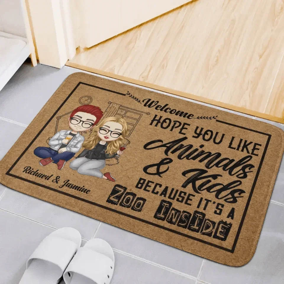 Personalized Doormat - Hope You Like Animals And Kids – Joliny